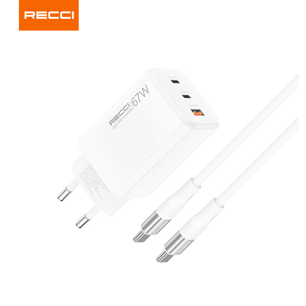 Recci RC85ECC 67W Travel Smart USB Charger with 1.5 meter cable